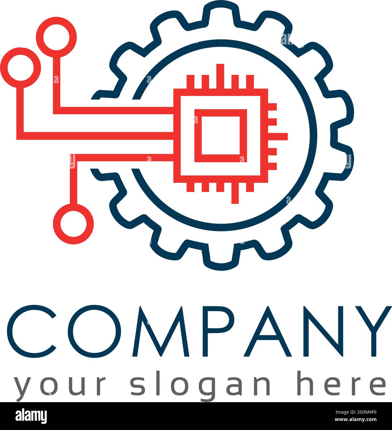 Digital machine logo template, flat design Stock Vector Image & Art - Alamy