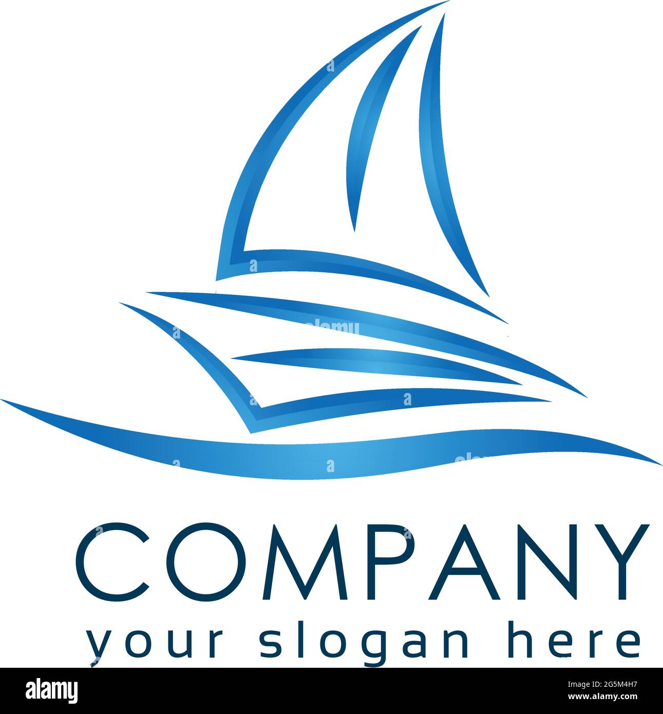 Line ship logo template, Vector illustration on white background Stock ...