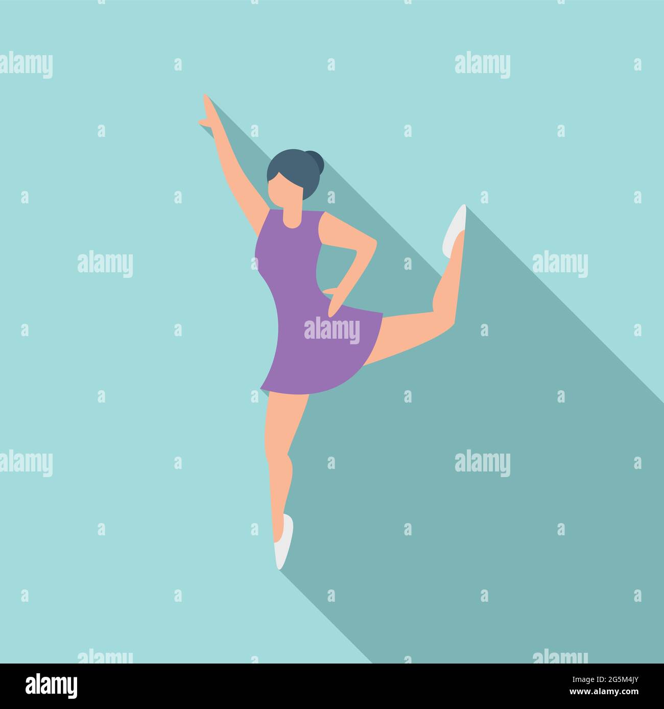 Dancing ballerina icon flat vector. Ballet dance girl Stock Vector ...