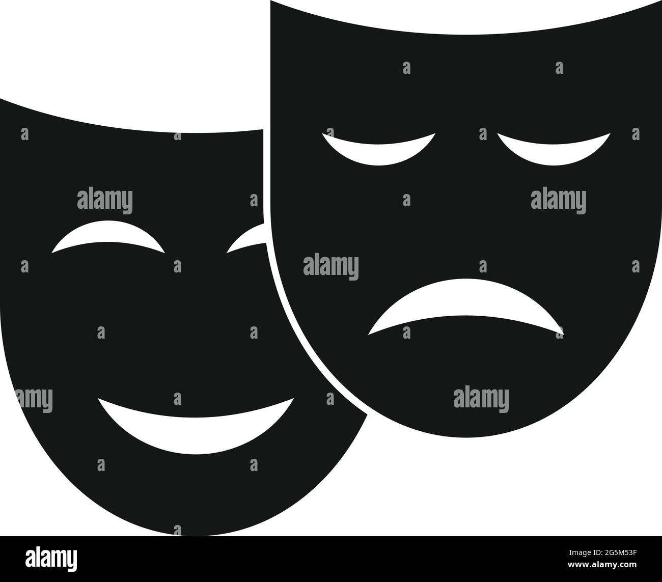 Theater mask icon simple vector. Drama comedy mask Stock Vector Image ...