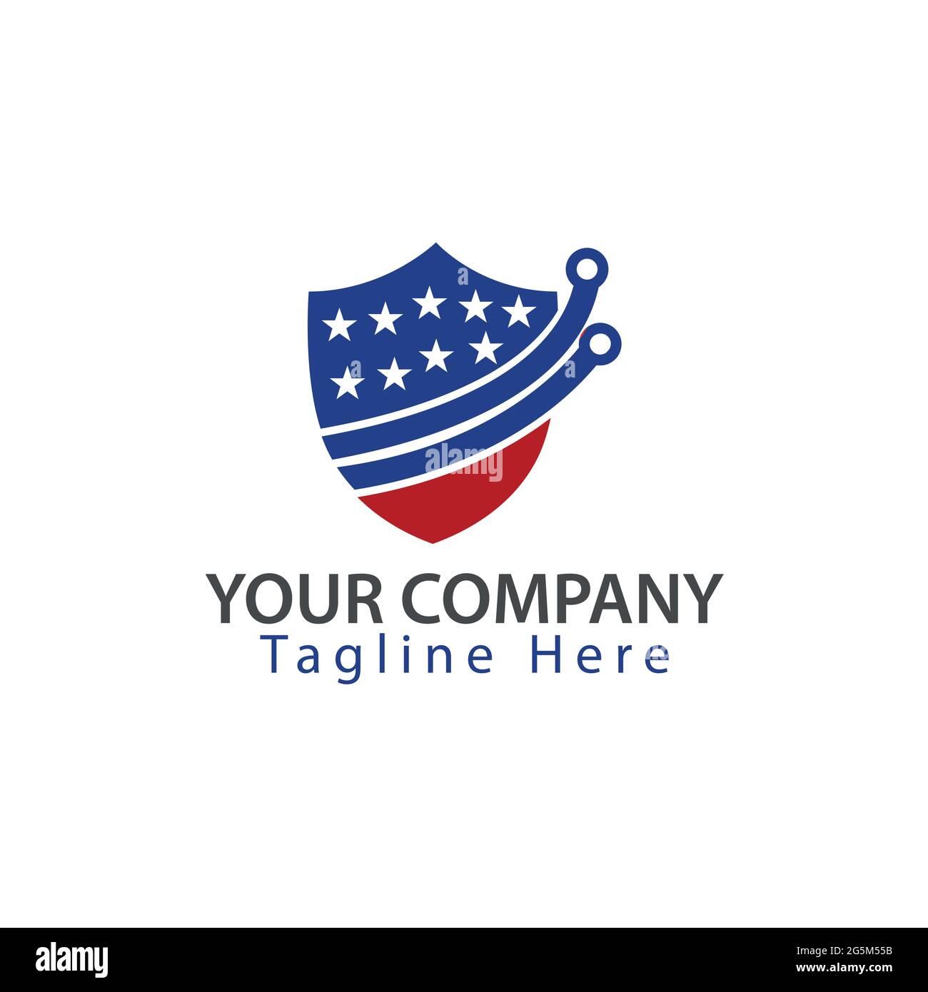 Shield and American flag. Technology icon Stock Vector Image & Art - Alamy