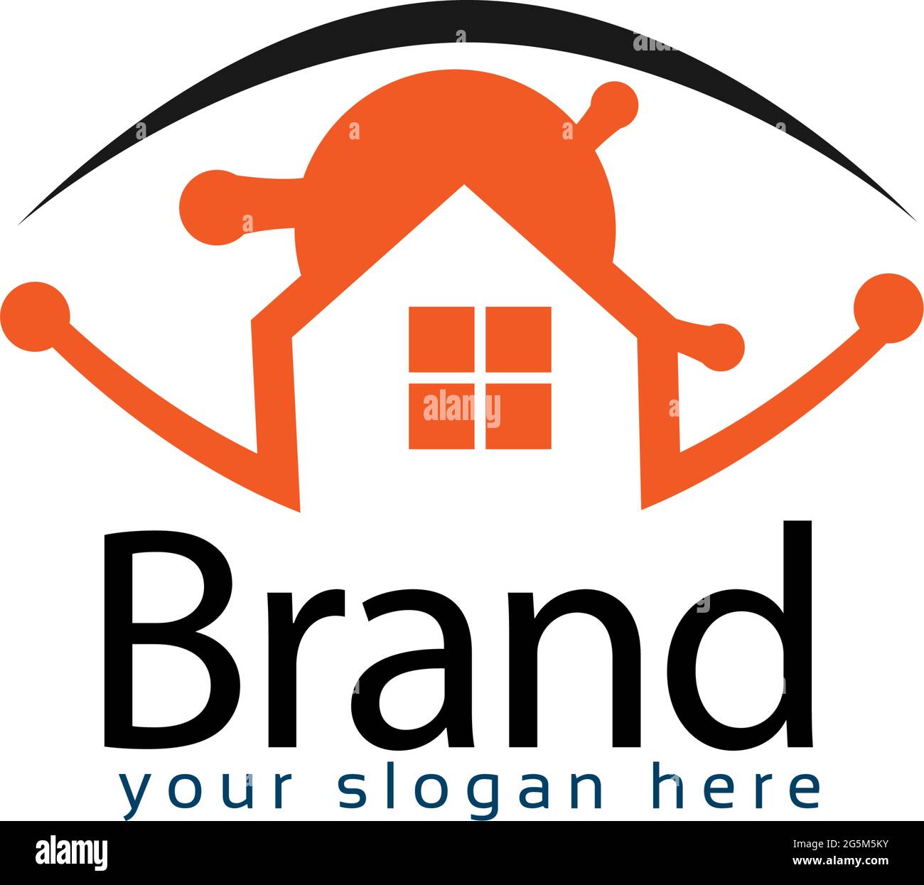 Eyes house logo stock, flat design. Concept of a tool to control the ...
