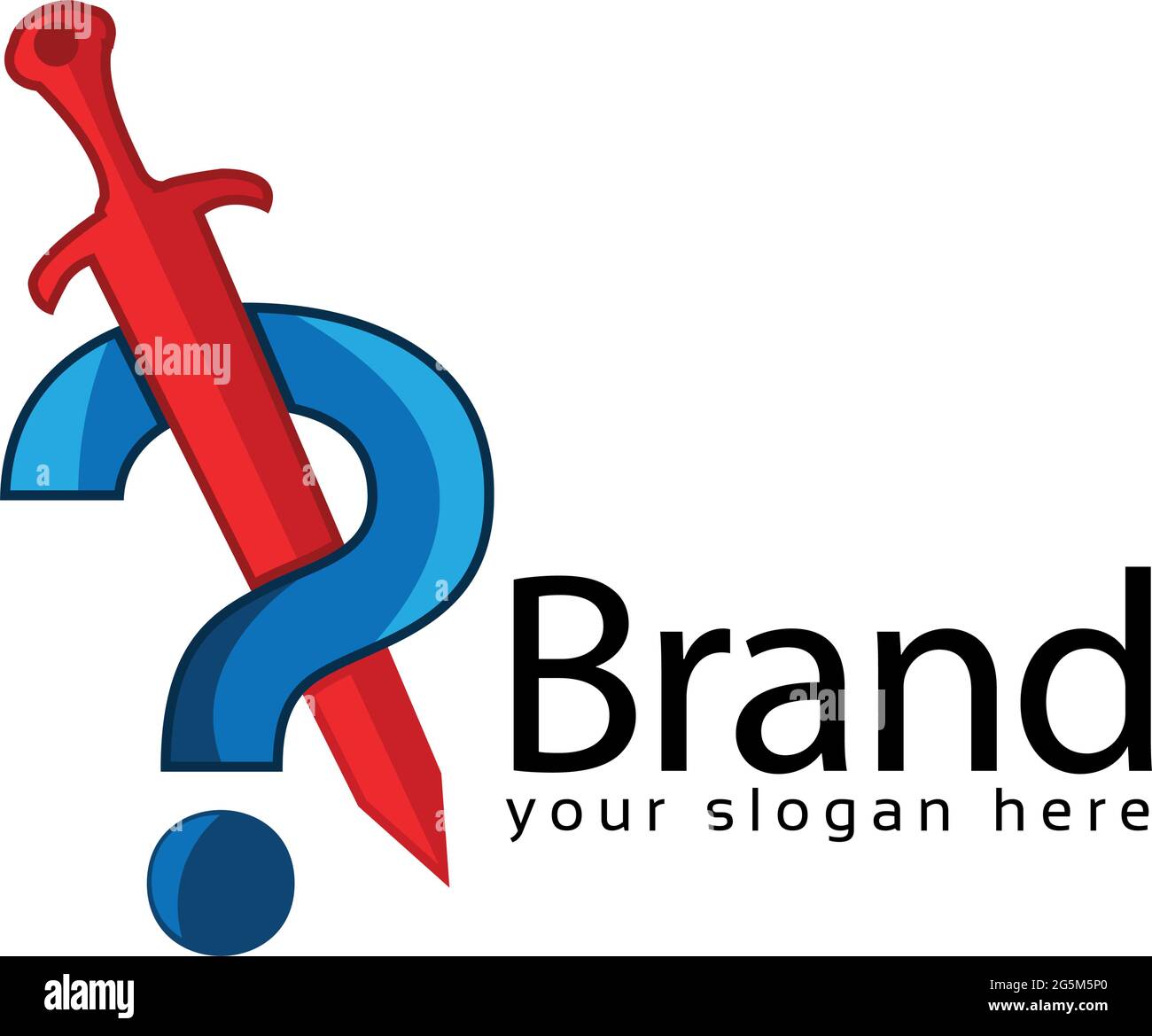 Question mark and sword logo. Vector illustration about weapons Stock ...
