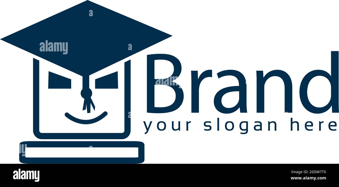 computer education logo stock, flat design. Vector illustration on ...