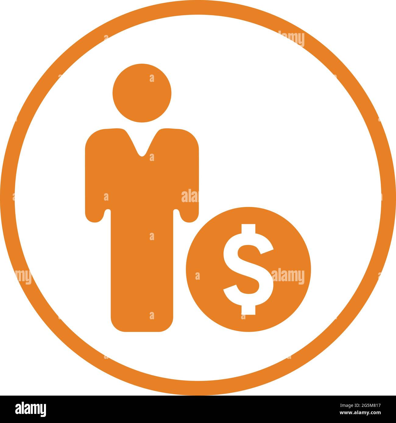 Debtor, loan icon is isolated on white background. Use for graphic and ...