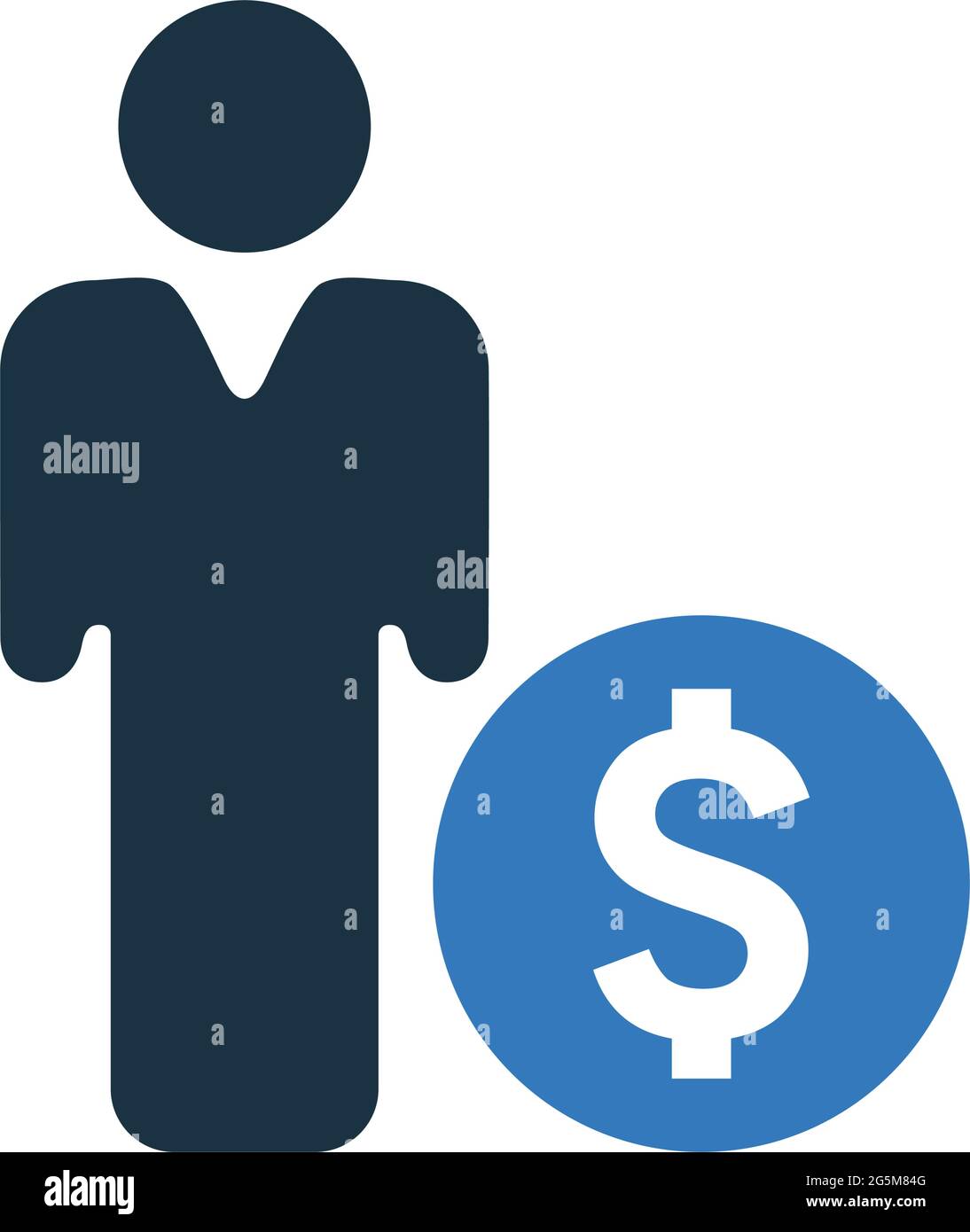 Debtor, loan icon is isolated on white background. Use for graphic and ...