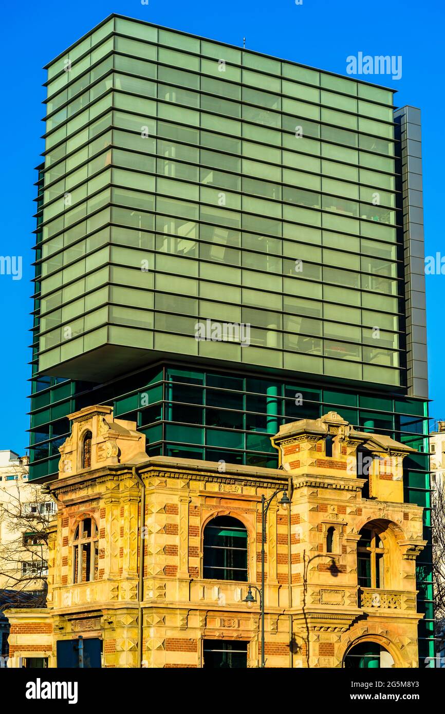 Detail view of the modern building of the Union of Romanian Architects ...