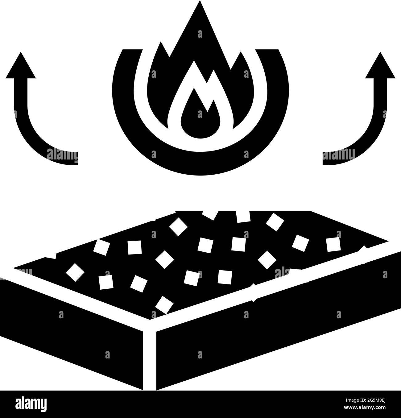 fire resistance mineral wool glyph icon vector illustration Stock ...