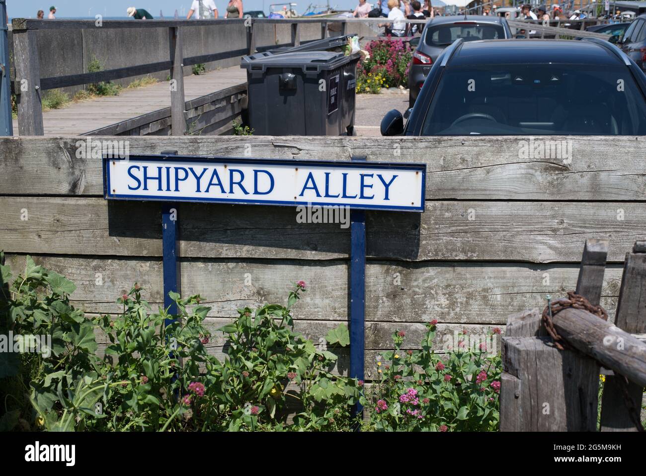 Street name sign for Shipyard Alley. Whitstable, Kent, England, UK ...