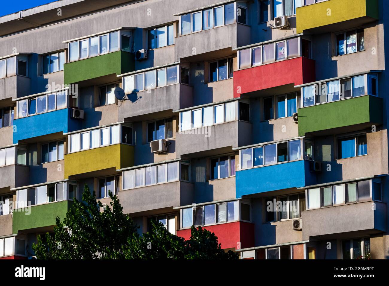 Block of flats. Apartment buildings in Bucharest, Romania, 2021 Stock ...