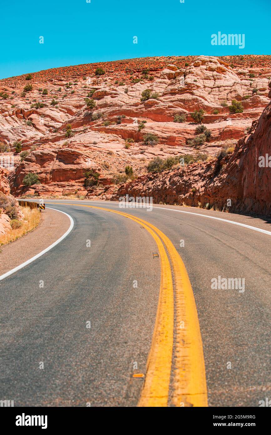 Asphalt texture, way background. Highway road and sky landscape. Open ...
