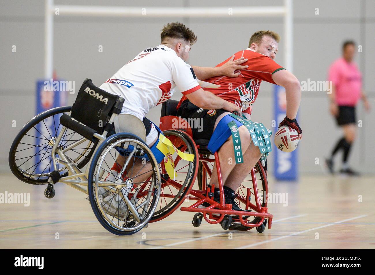 Sheffield, England - 26 June 2021 - Englands Tom Halliwell tackles ...