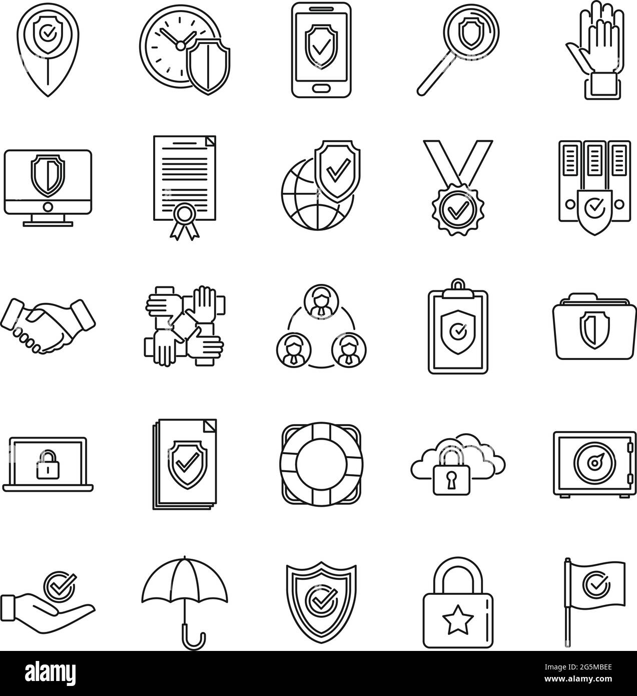 Reliability principles icons set outline vector. Social customer trust ...