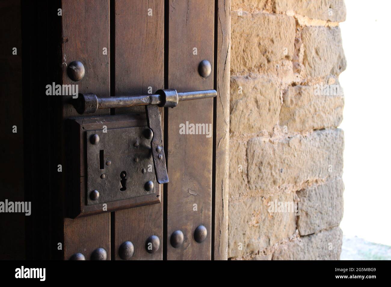 Vintage metallic door with a traditional lock Stock Photo - Alamy
