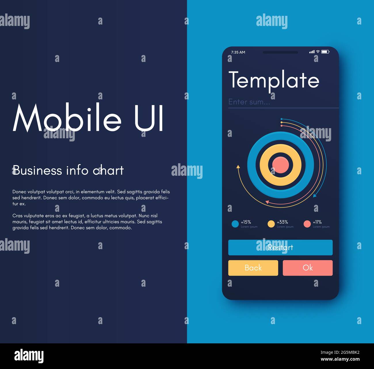 Vector graphics infographics with six options. Template for creating ...
