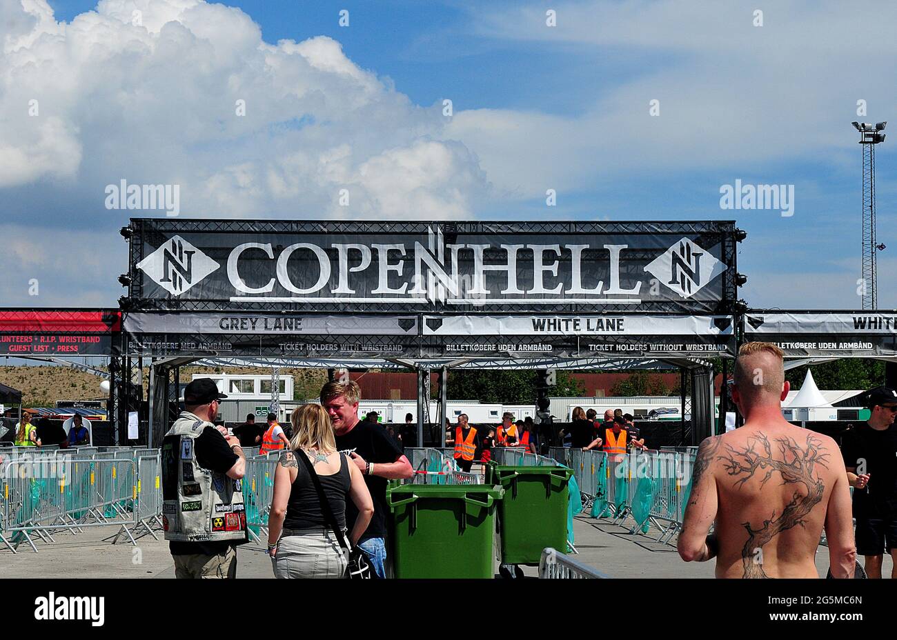 Copenhagen /Denmark./ 20 June 2019/Fans arriving to Copenhell metal ...