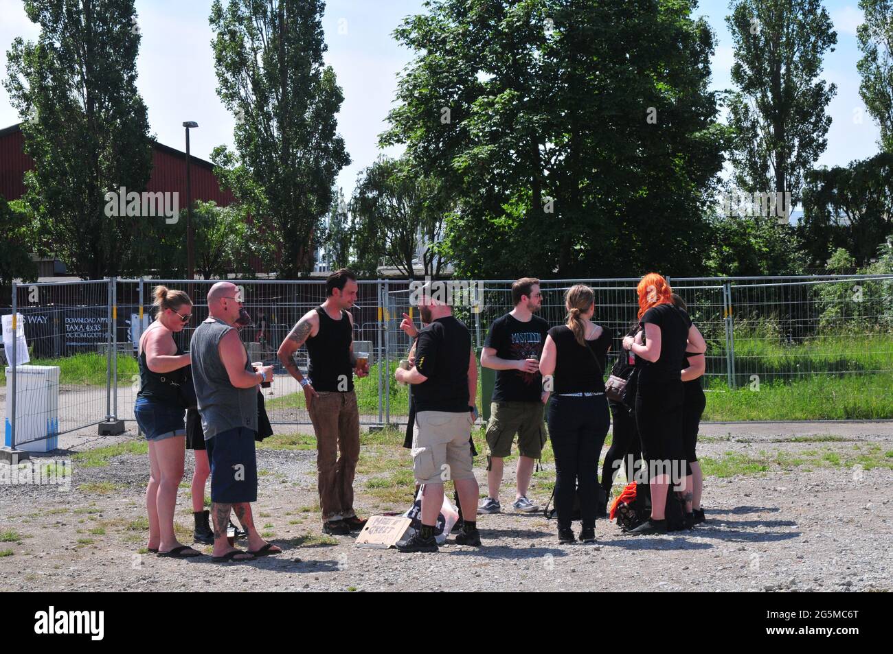 Copenhagen /Denmark./ 20 June 2019/Fans arriving to Copenhell metal ...