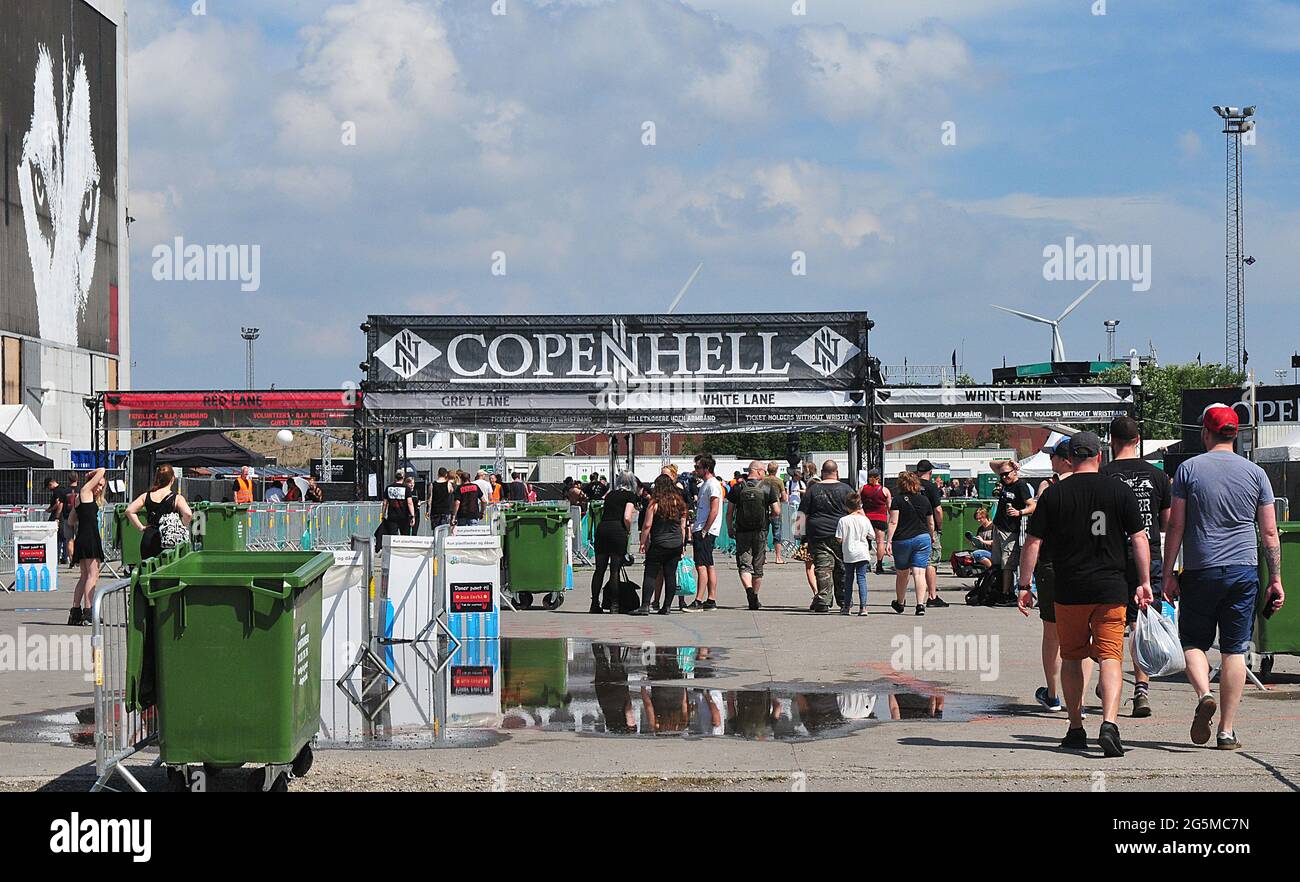 Copenhagen /Denmark./ 20 June 2019/Fans arriving to Copenhell metal ...