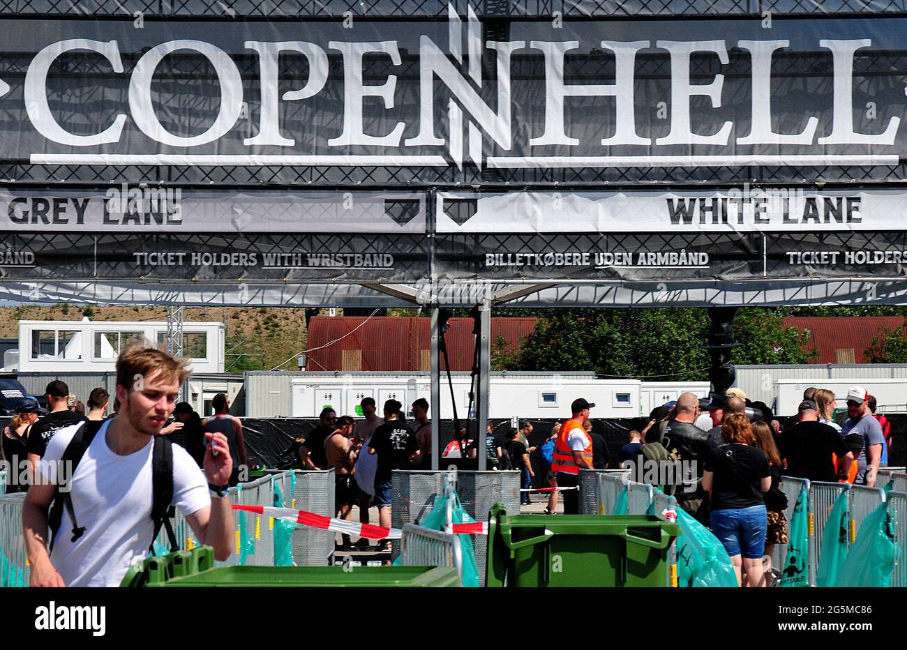Copenhagen /Denmark./ 20 June 2019/Fans arriving to Copenhell metal ...