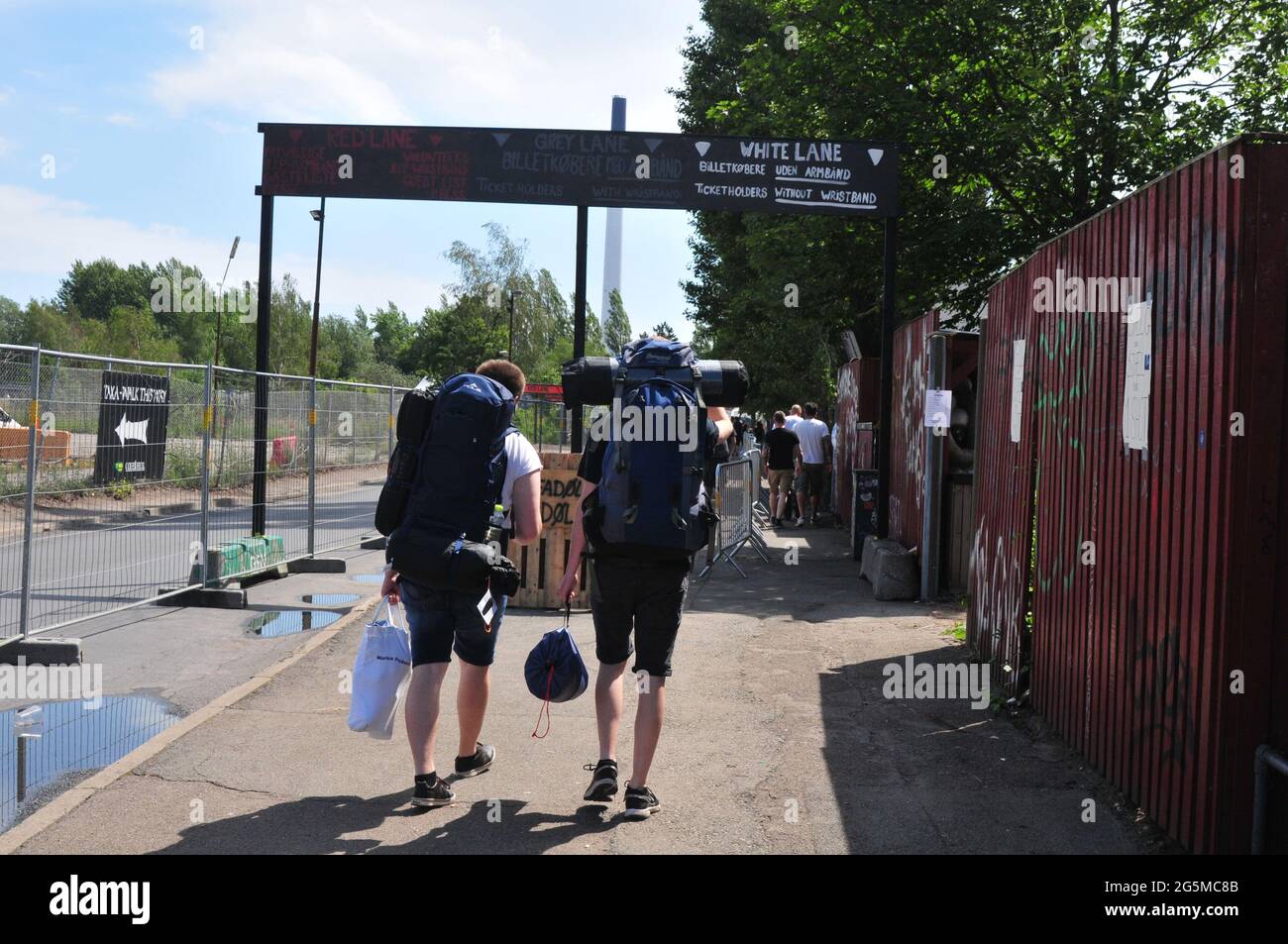 Copenhagen /Denmark./ 20 June 2019/Fans arriving to Copenhell metal ...