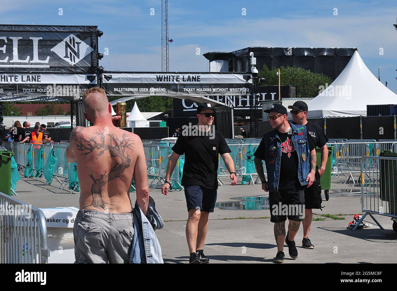Copenhagen /Denmark./ 20 June 2019/Fans arriving to Copenhell metal ...