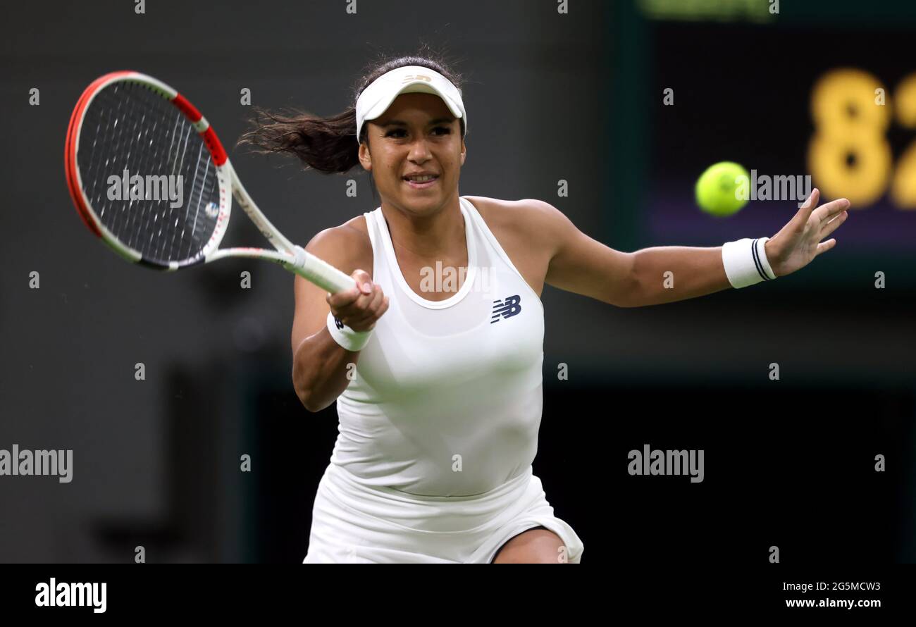 Heather Watson in action against Kristie Ahn during their Ladies ...