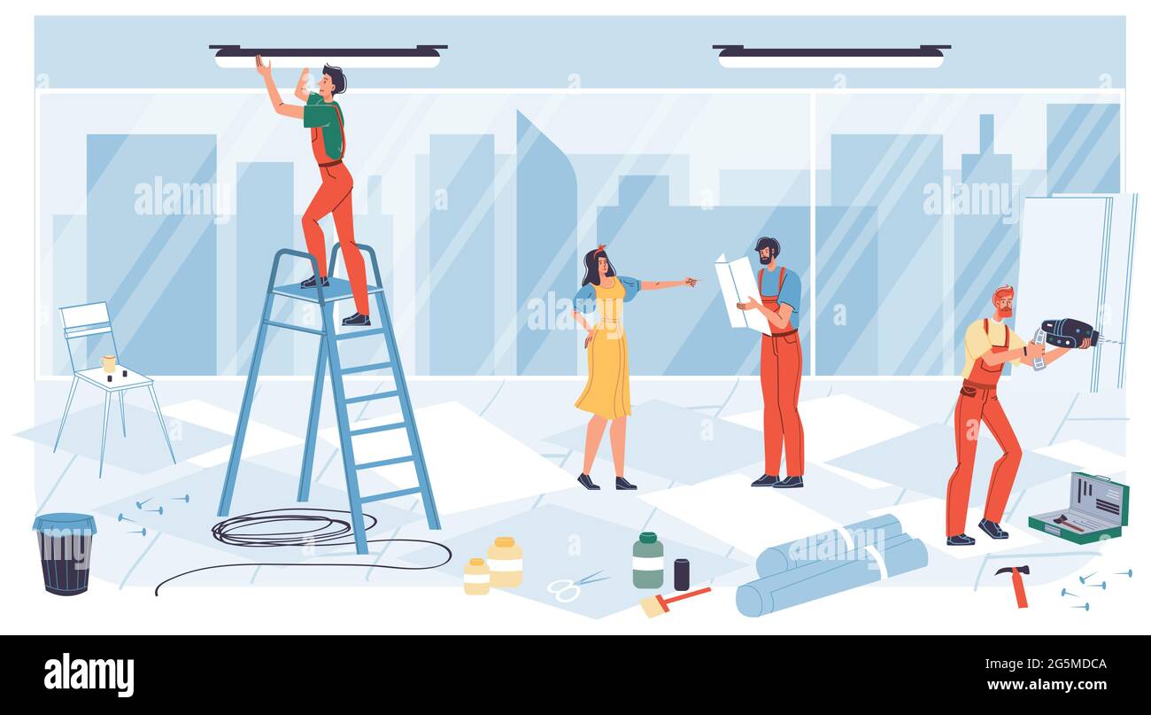 Industrial workers cartoon hi-res stock photography and images - Alamy