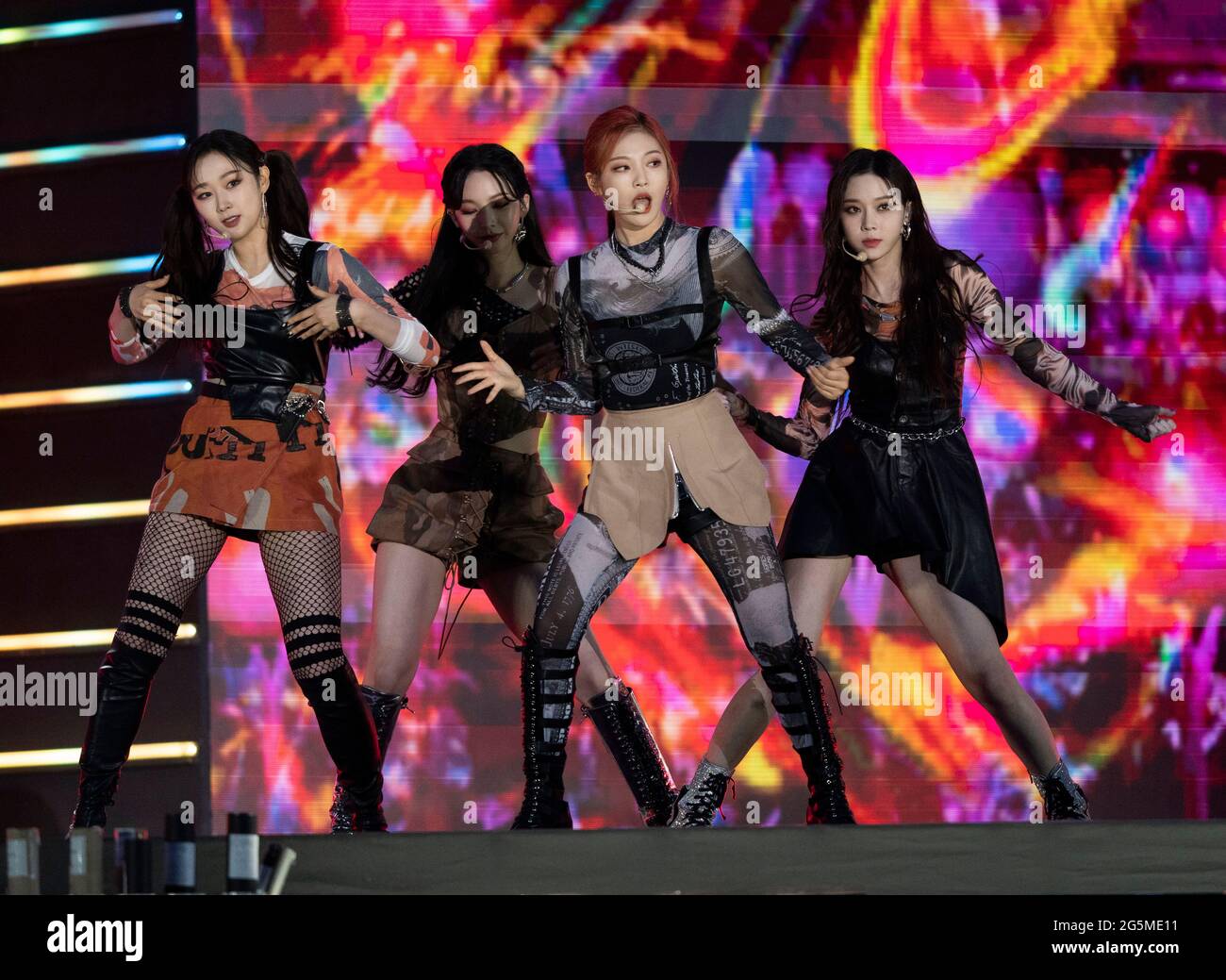 26 June 2021 - Seoul, South Korea : K-pop girl group aespa performs on ...