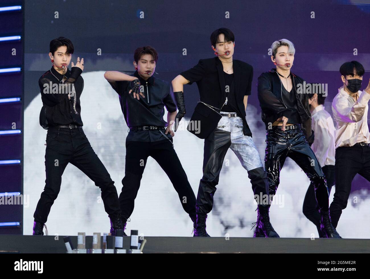 26 June 2021 - Seoul, South Korea : Boy band AB6IX performs on the ...