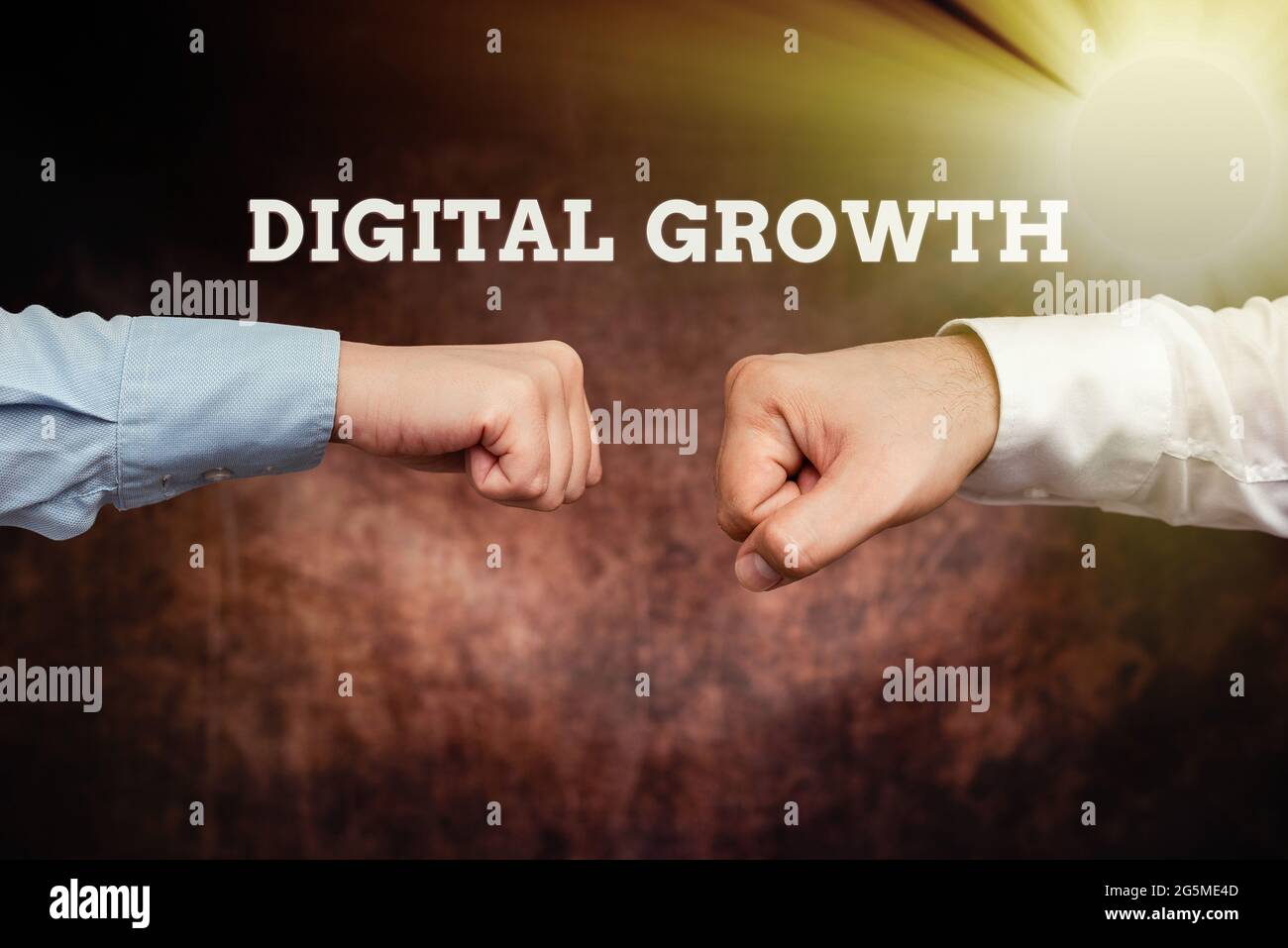 Text caption presenting Digital Growth. Business idea early stages of ...