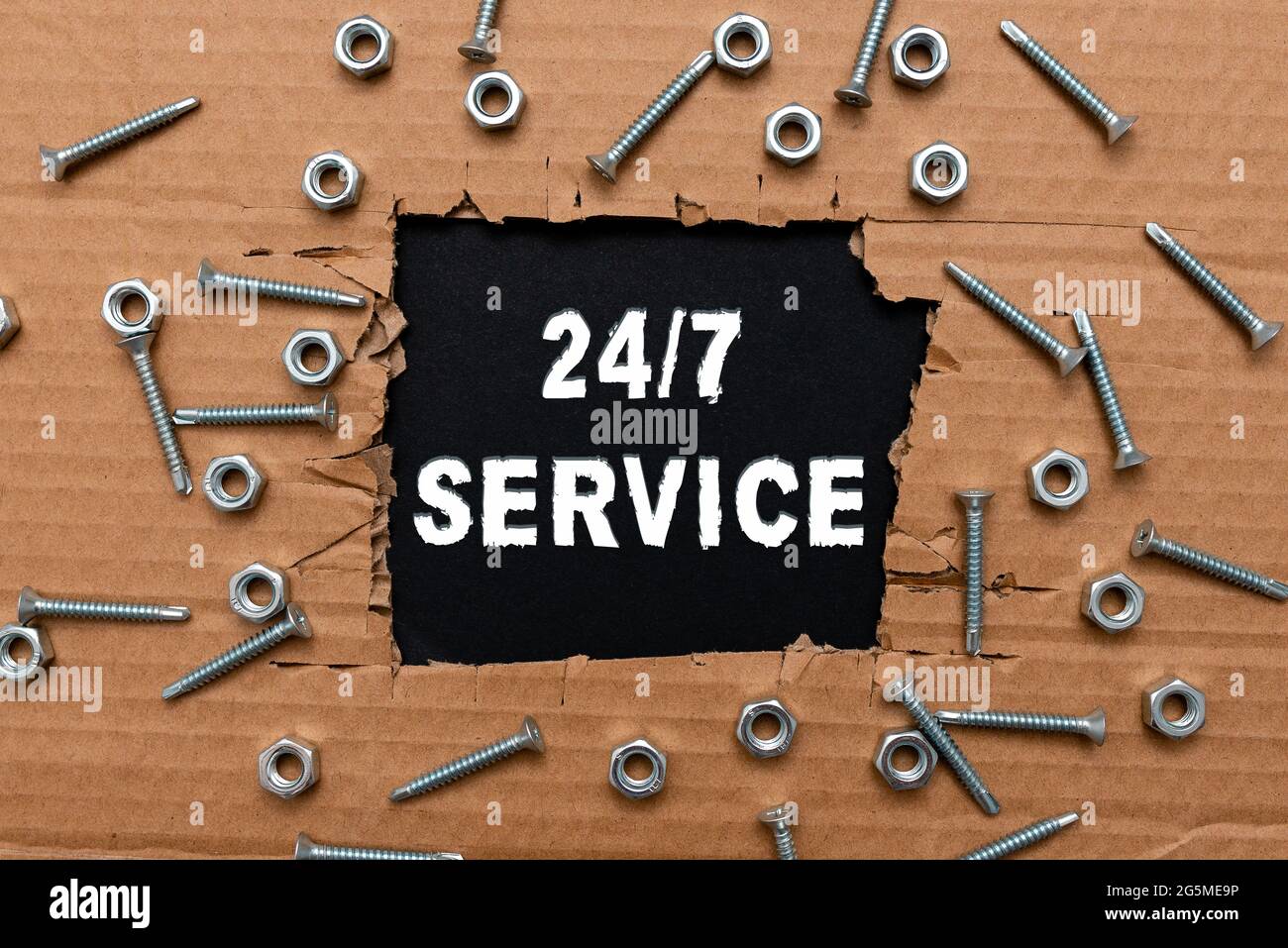 Inspiration showing sign 24 on 7 Service. Business showcase providing ...