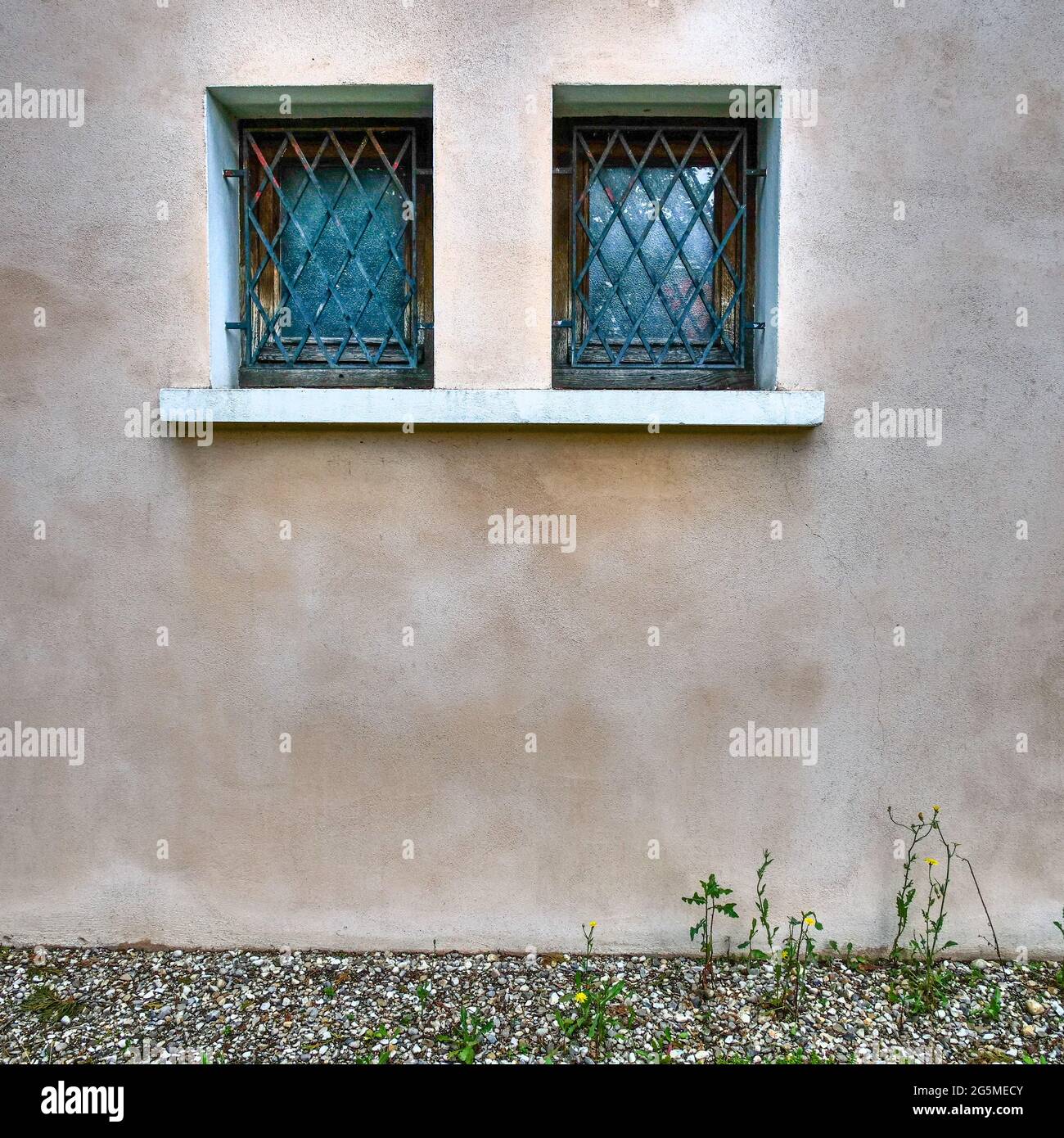 Square windows cut in a wall, Conceptual photography, France Stock ...