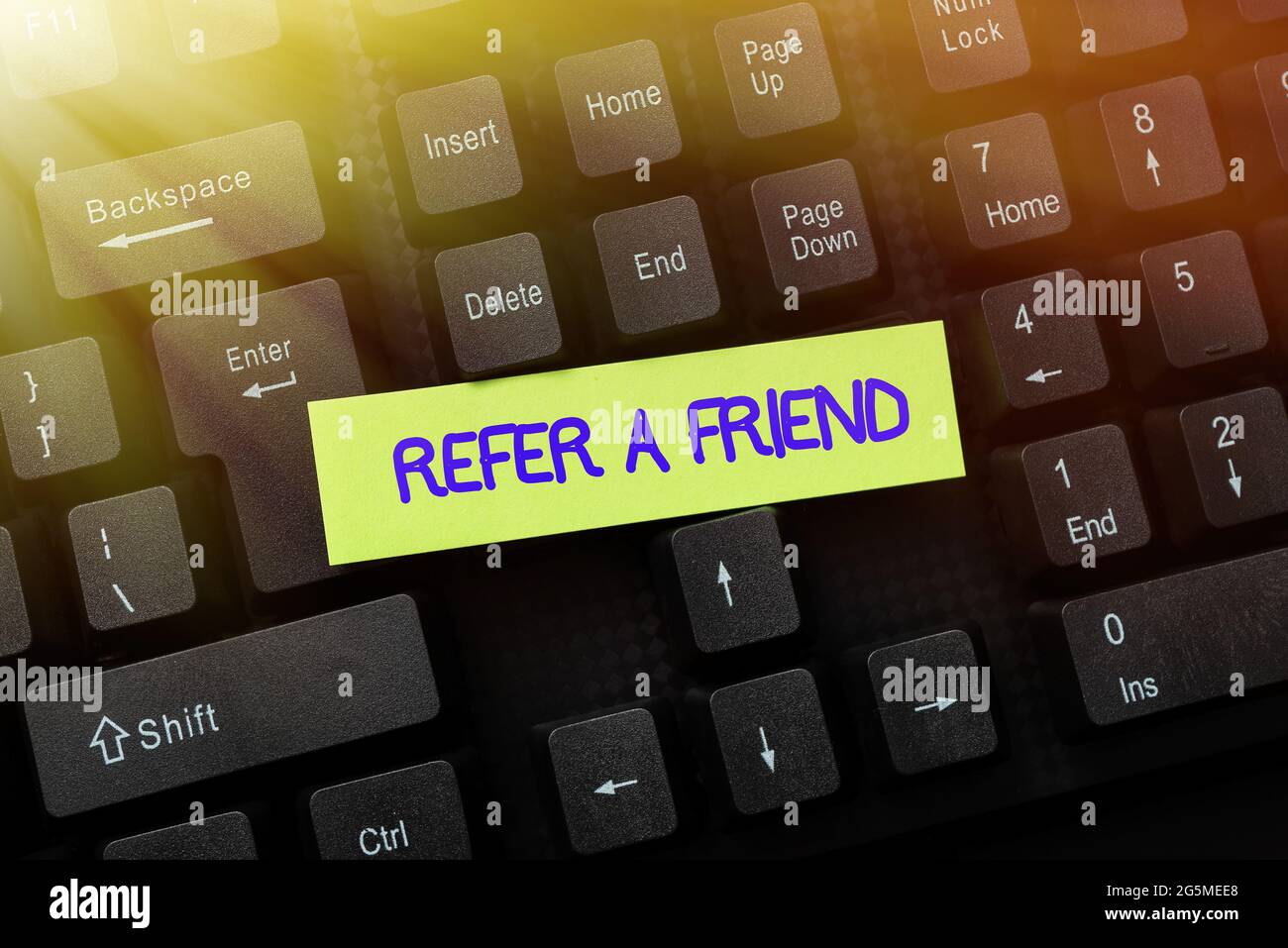 Inspiration showing sign Refer A Friend. Business approach direct ...
