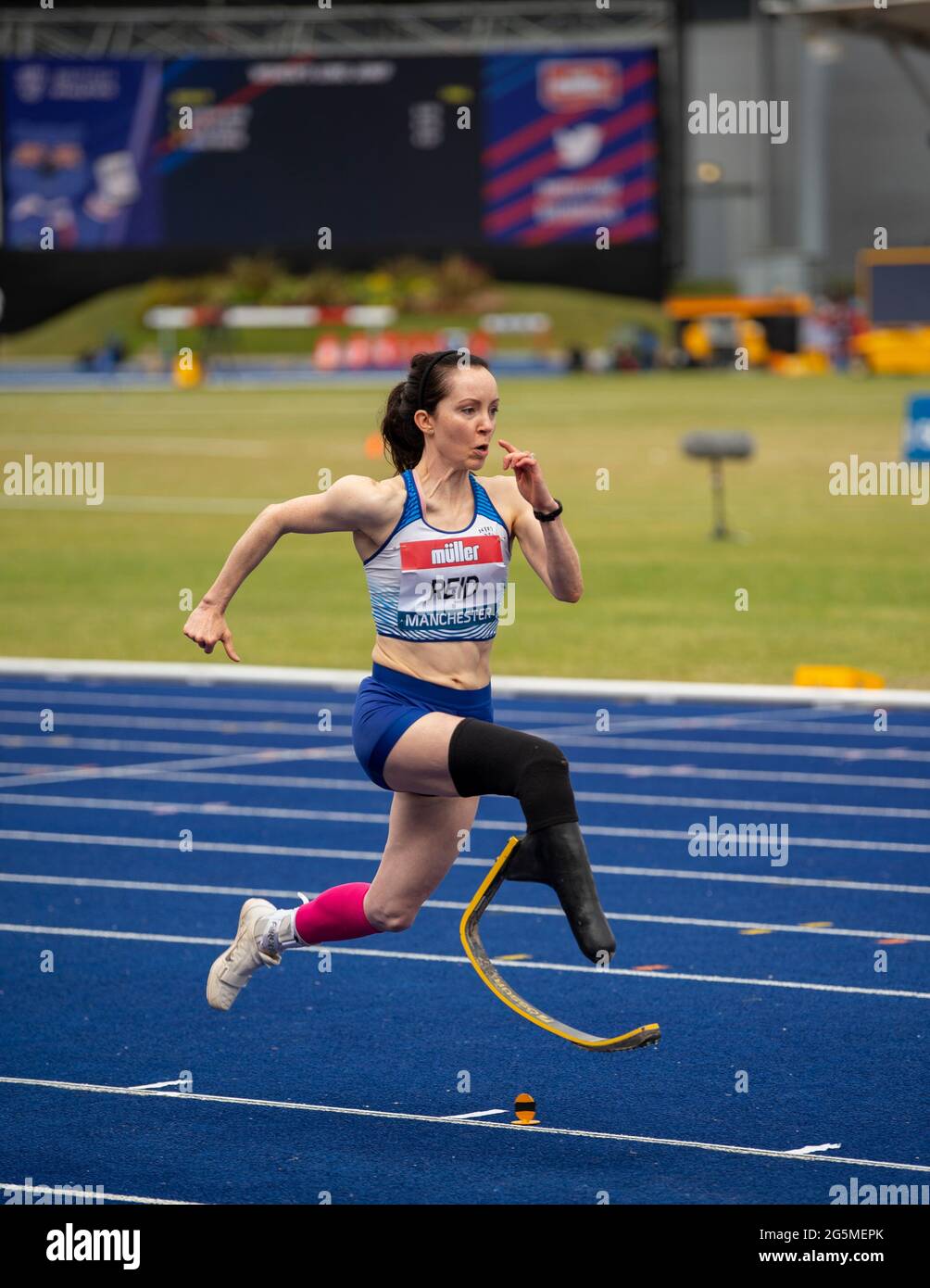 MANCHESTER - ENGLAND 25/27 JUN 21: Stefanie Reid competing in the long ...