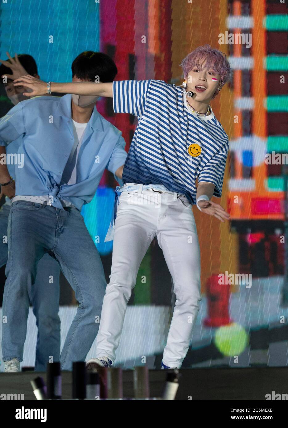 26 June 2021 - Seoul, South Korea : Singer Ha Sung-Woon performs on the ...