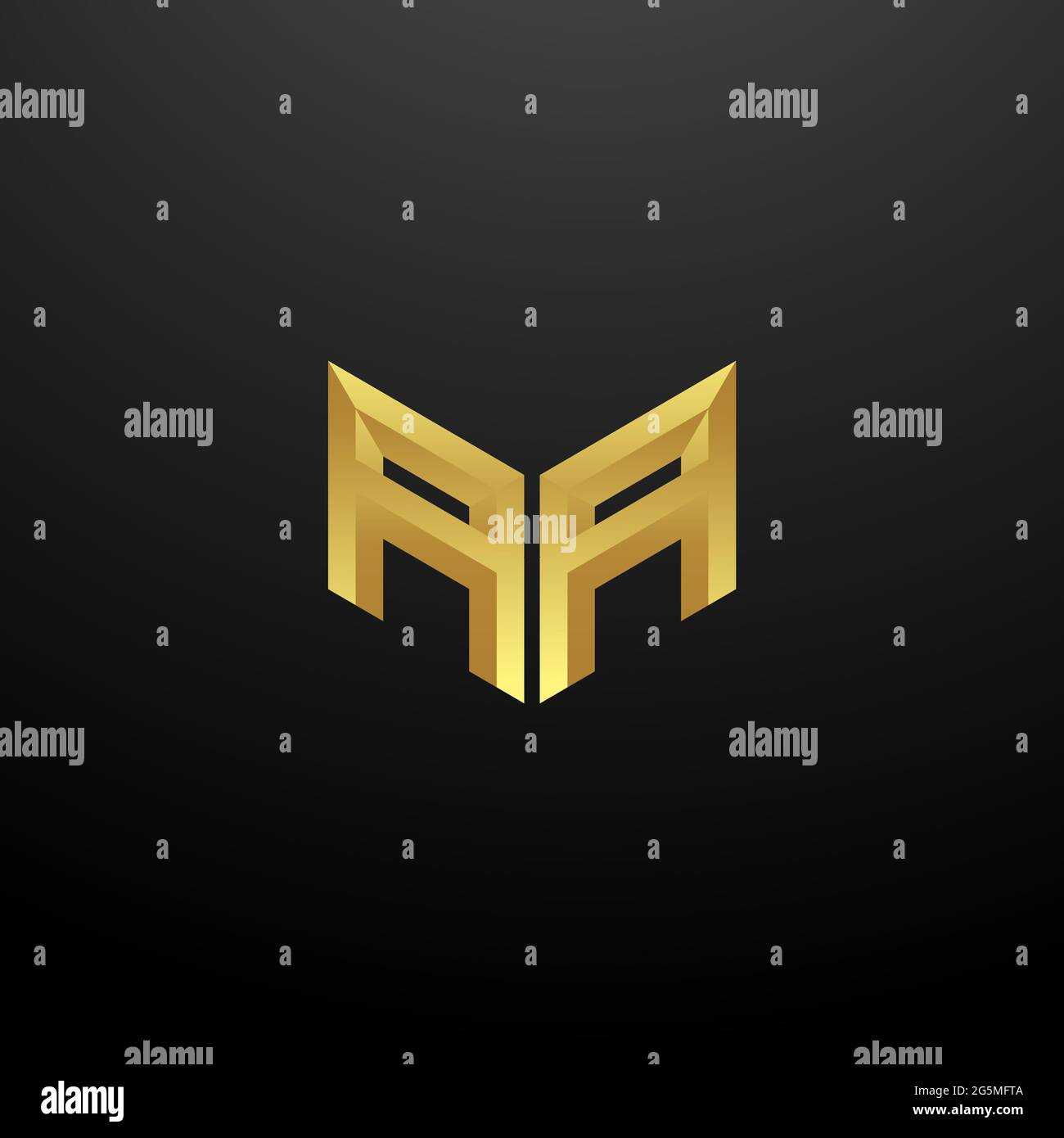 AA Logo Monogram Letter Initials Design Template with Gold and Black ...