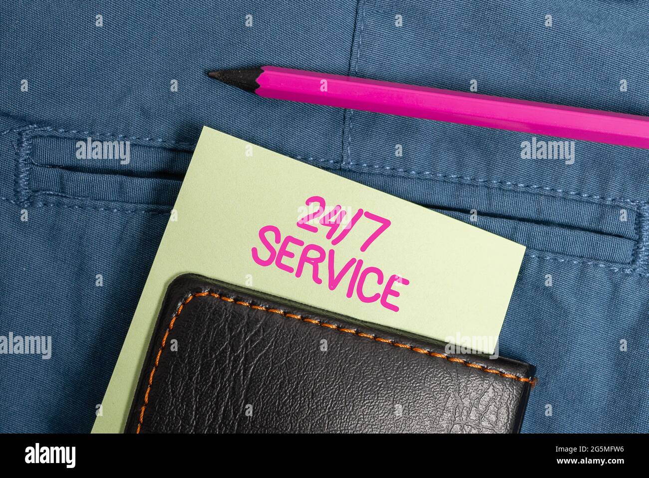 Conceptual caption 24 on 7 Service. Business idea providing an ...