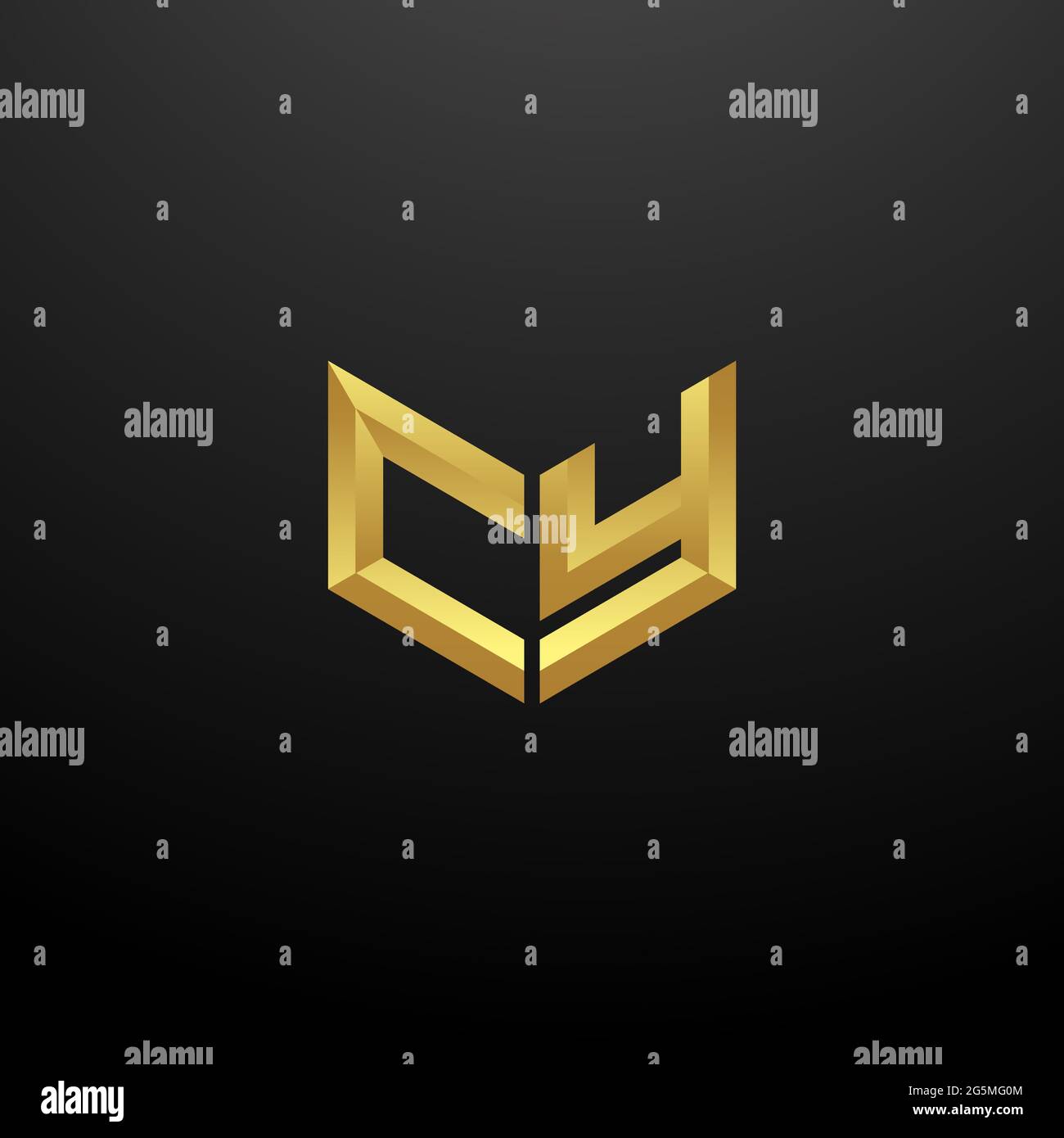 CY Logo Monogram Letter Initials Design Template with Gold and Black ...