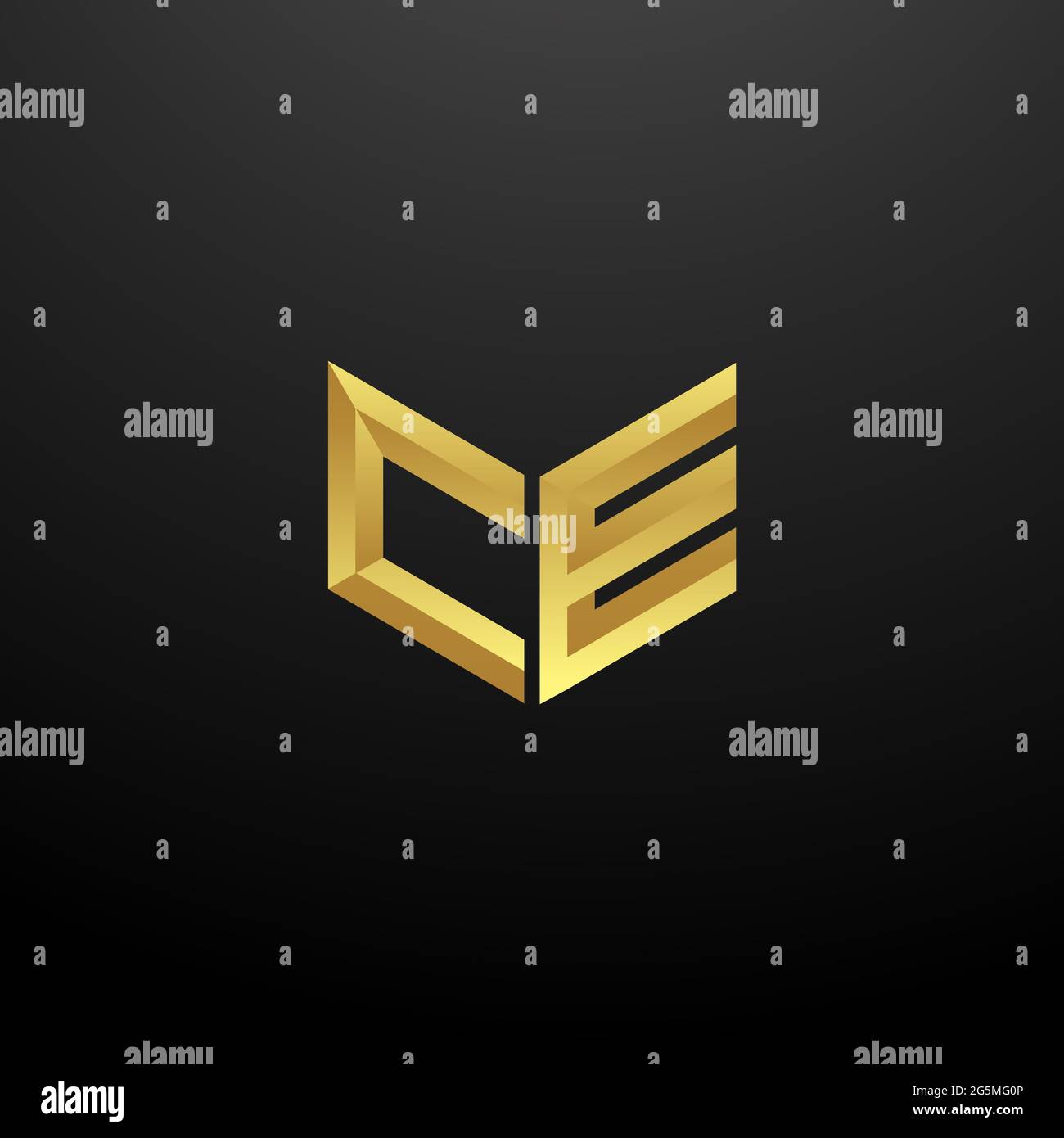 CE Logo Monogram Letter Initials Design Template with Gold and Black ...
