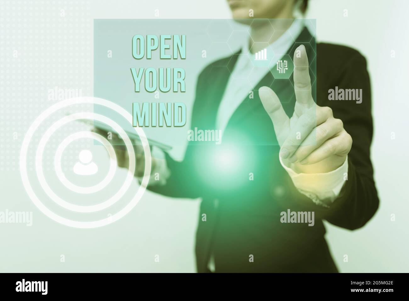 Hand writing sign Open Your Mind. Business showcase to be able to ...