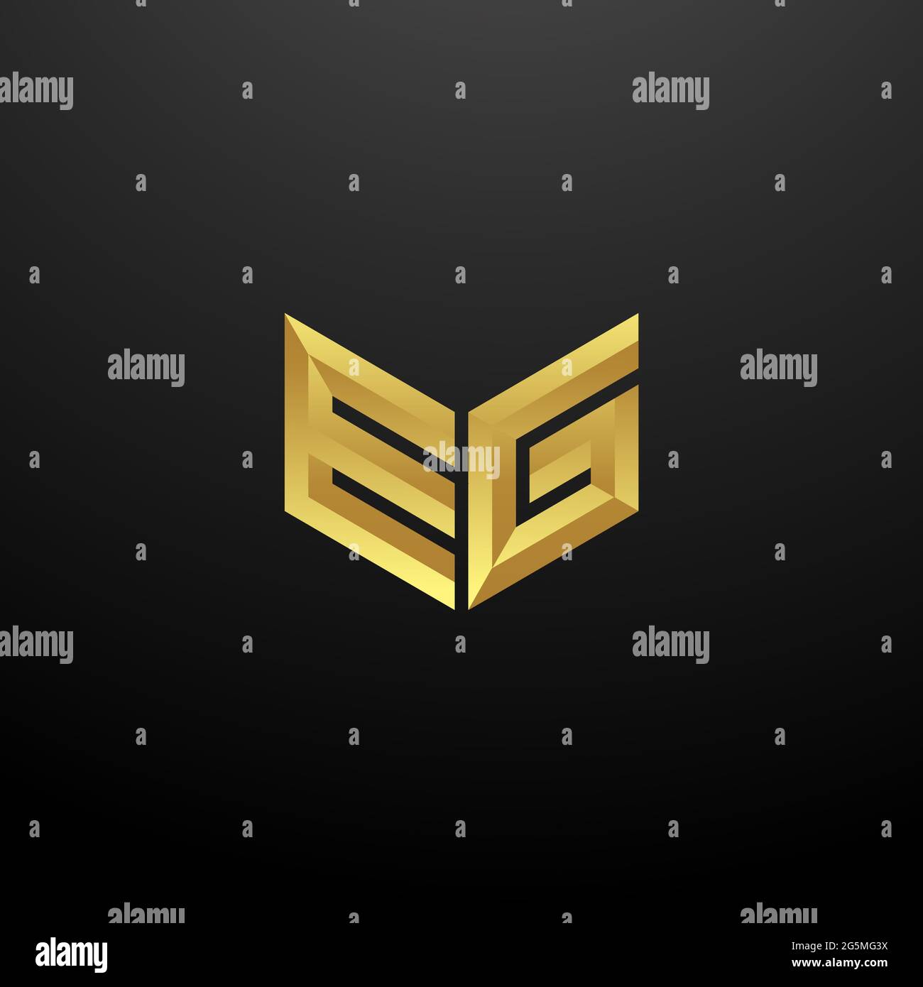 EG Logo Monogram Letter Initials Design Template with Gold and Black ...