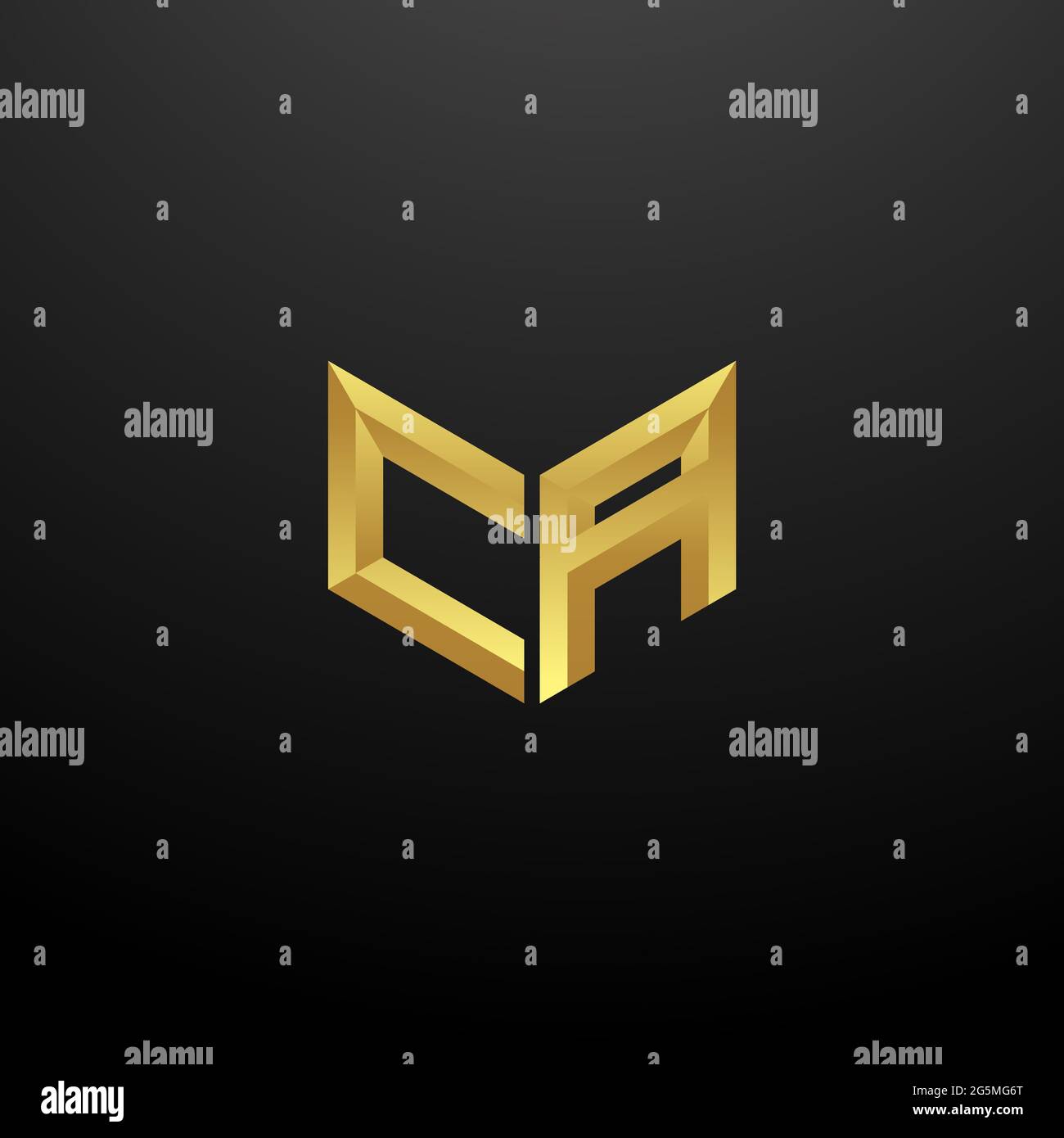 CA Logo Monogram Letter Initials Design Template with Gold and Black ...