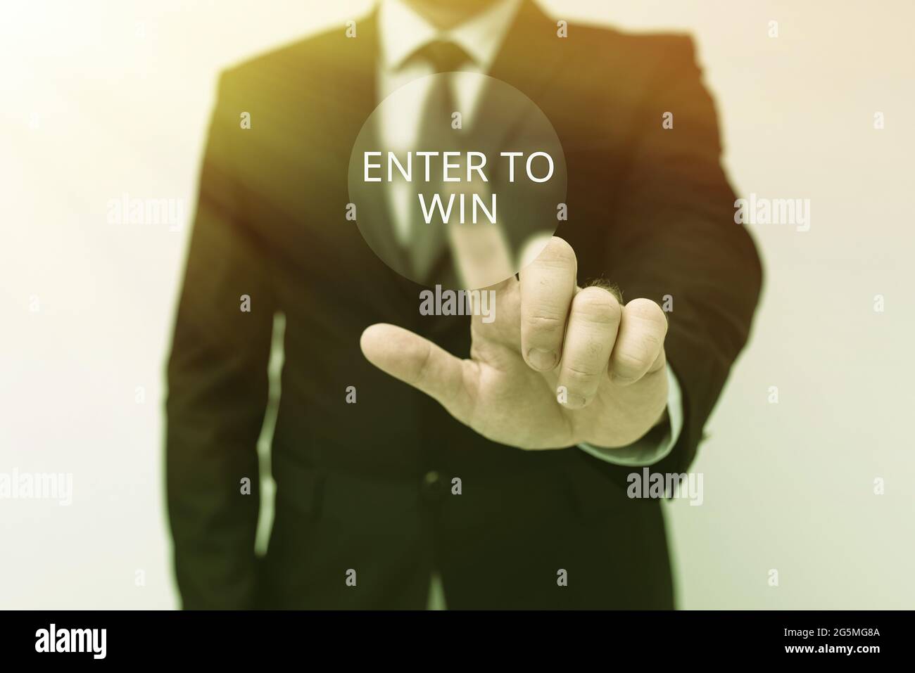 Hand writing sign Enter To Win. Business concept exchanging something ...