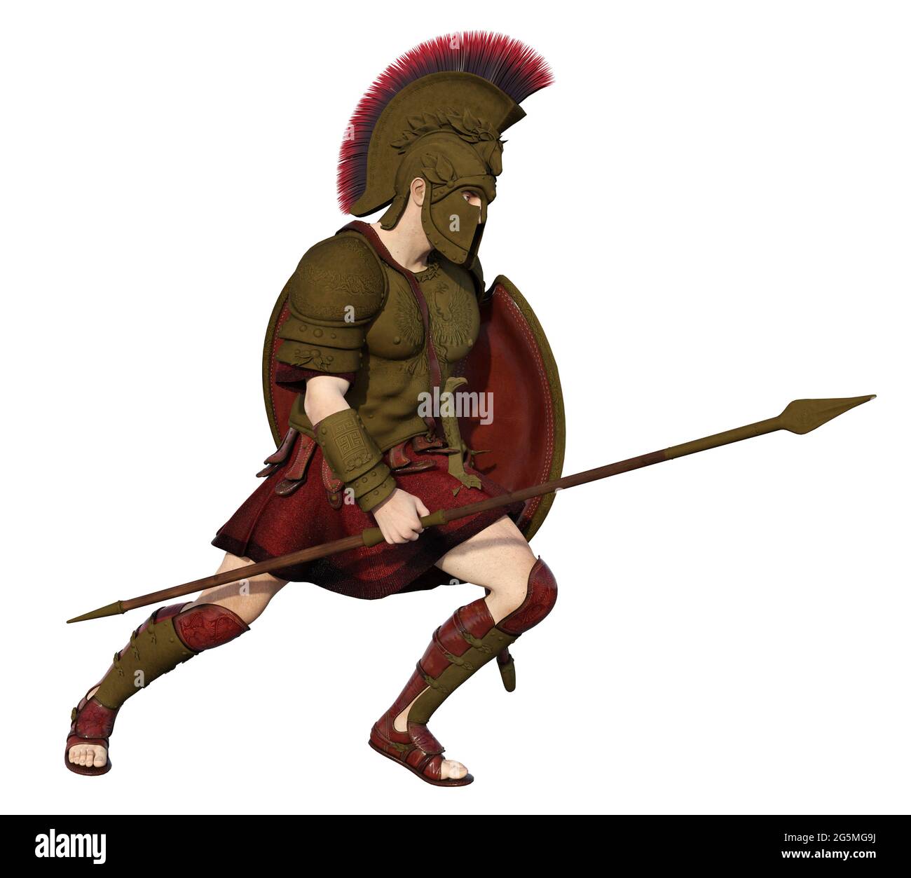 Spartan warrior from ancient Greece isolated on white background Stock ...