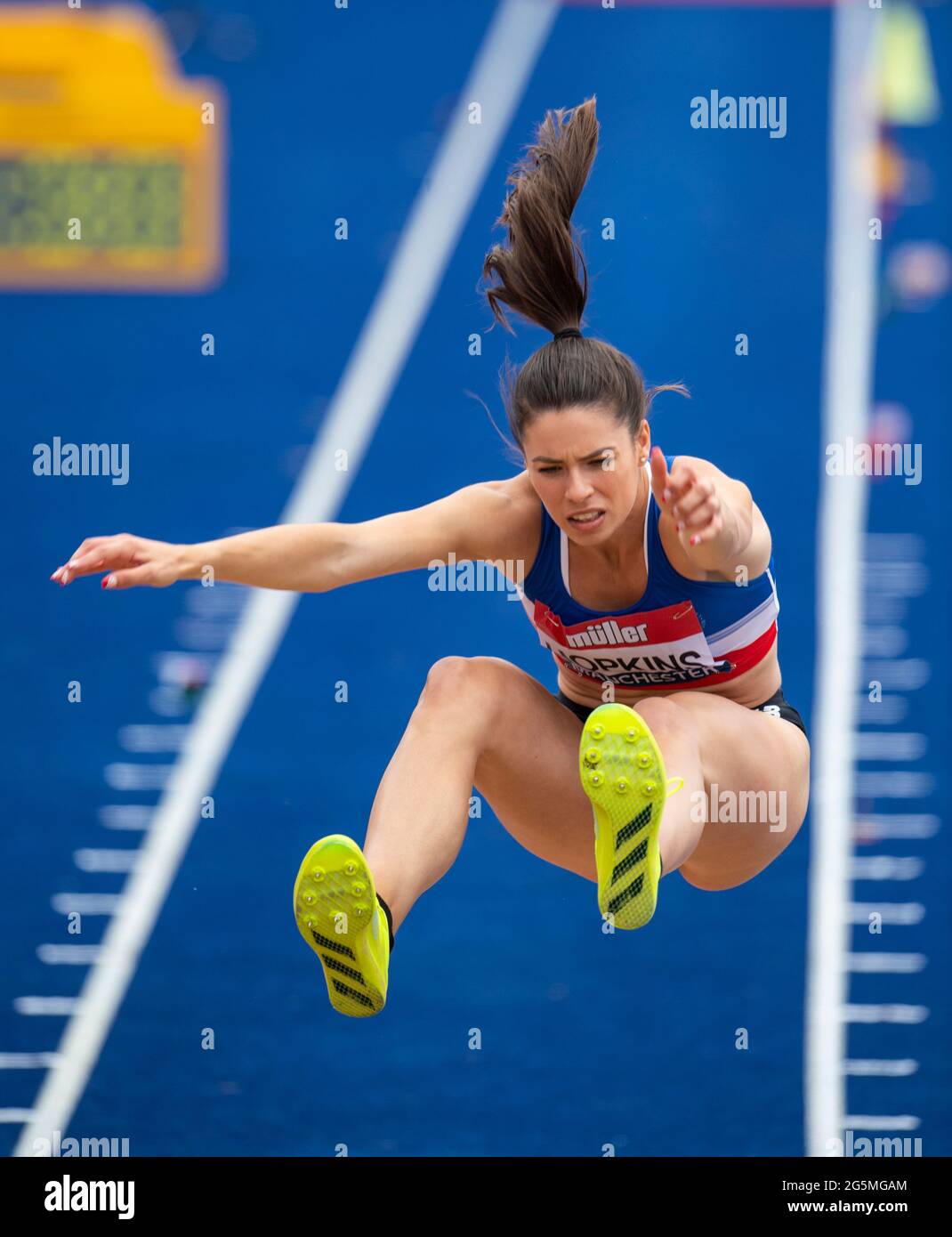 MANCHESTER - ENGLAND 25/27 JUN 21: Alice Hopkins competing in the long ...