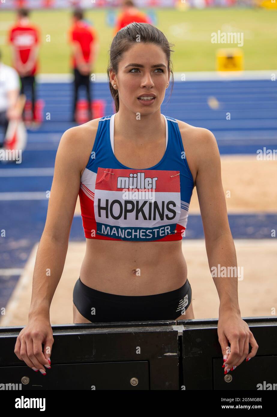 MANCHESTER - ENGLAND 25/27 JUN 21: Alice Hopkins competing in the long ...
