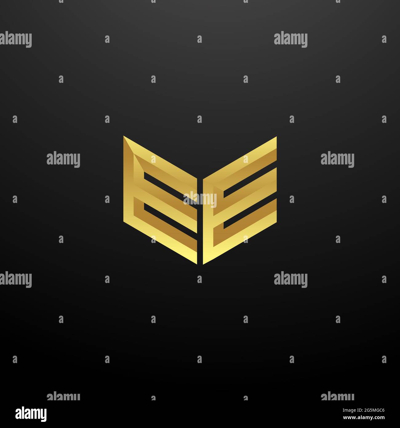 EE Logo Monogram Letter Initials Design Template with Gold and Black ...