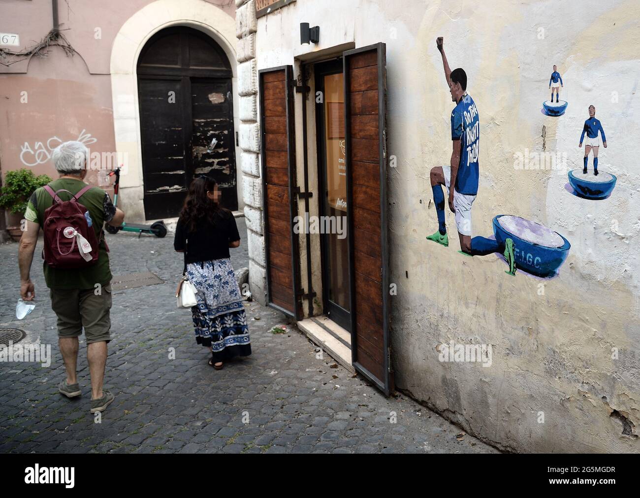 Rome, Italy. 28th June, 2021. Rome 28/06/2021 Mural by street artist ...