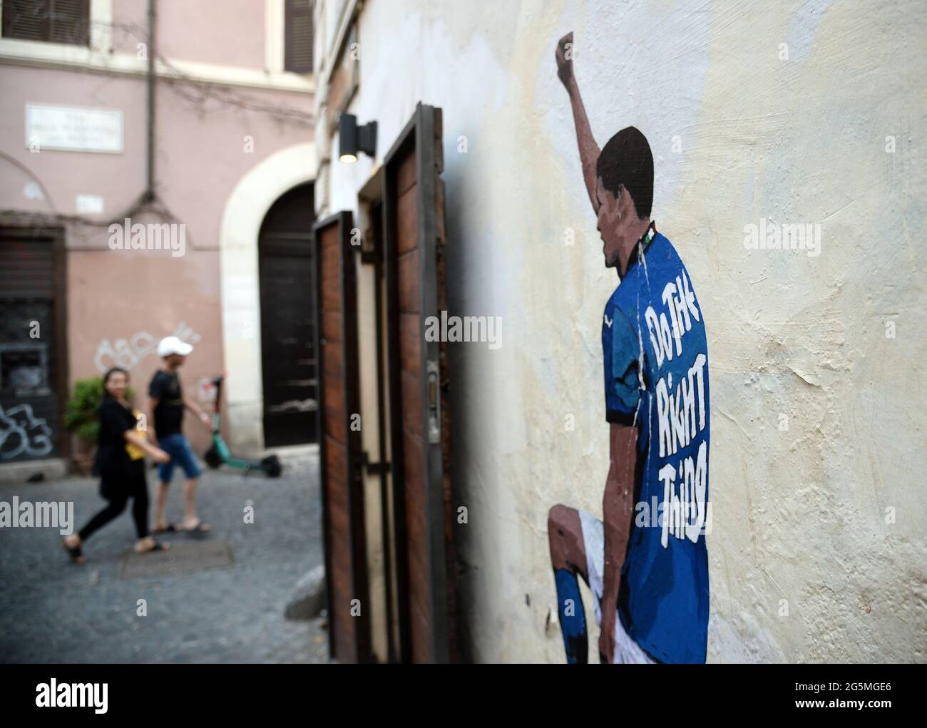 Rome, Italy. 28th June, 2021. Rome 28/06/2021 Mural by street artist ...