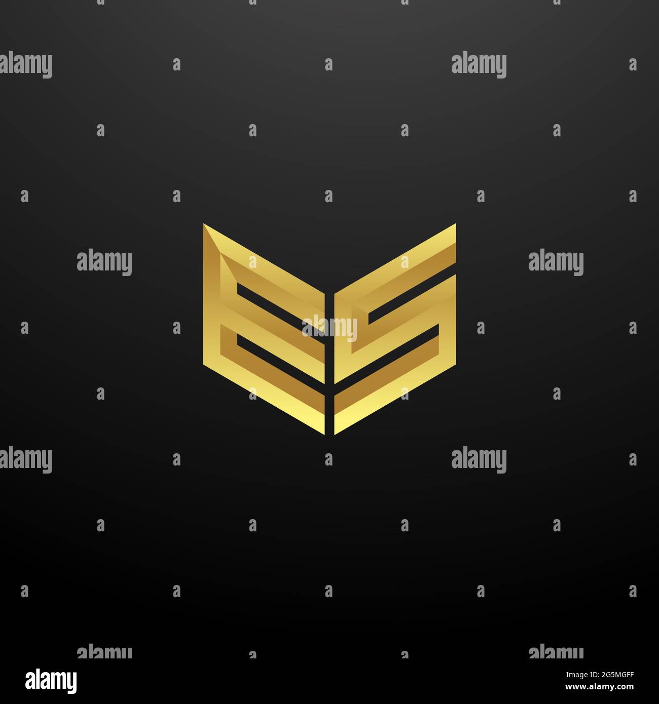 ES Logo Monogram Letter Initials Design Template with Gold and Black ... ES Logo Monogram Letter Initials Design Template with Gold and Black ...